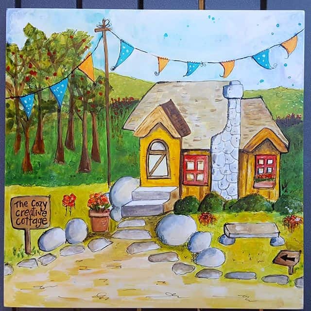 Whimsical Cottage Paintings Whimsical House Artworks & Paintings For