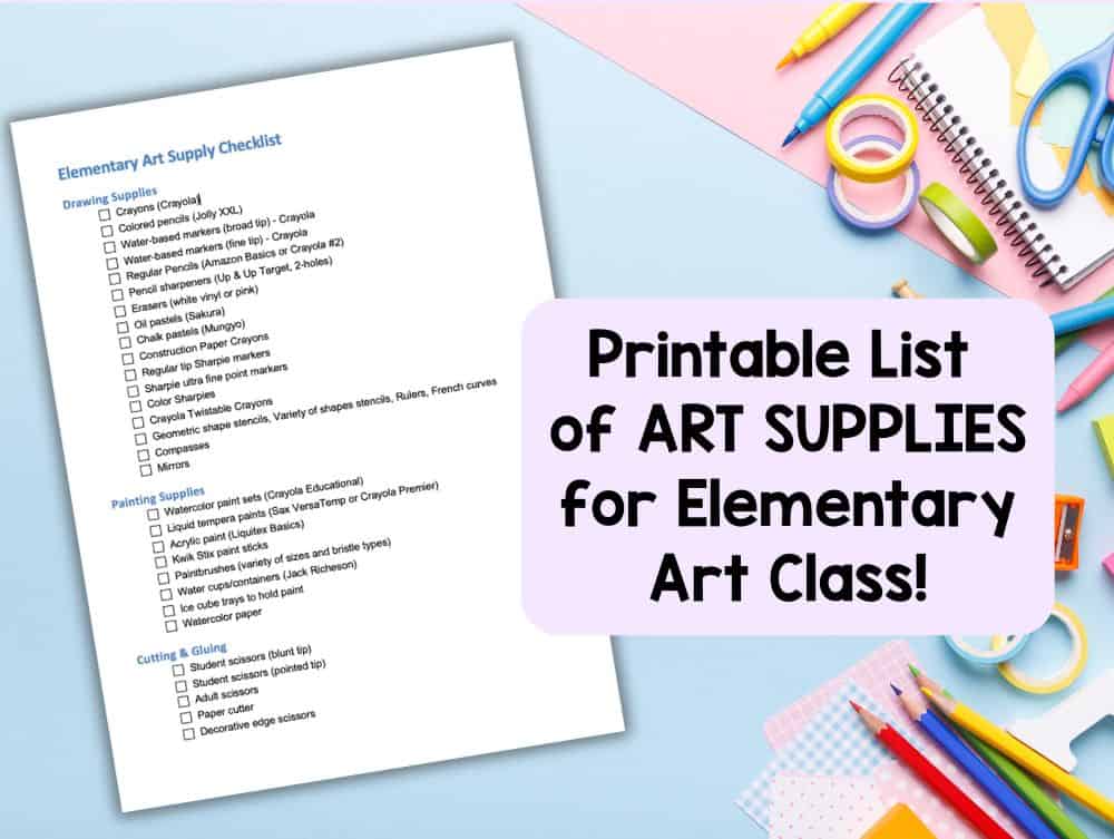 The Ultimate List of Art Supplies for an Elementary Art Class