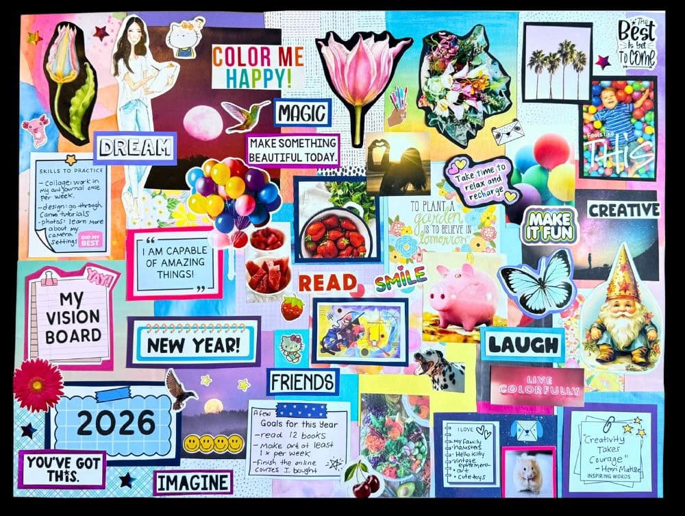 How to Make a 2026 Vision Board with Kids - Printables Available!