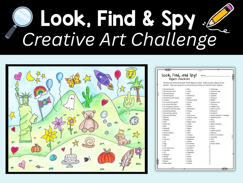 Look, Find and Spy Creative Art Challenge for Kids